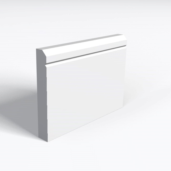 Chamfer 1 V Groove MDF Skirting Board - myskirtingboards.co.uk